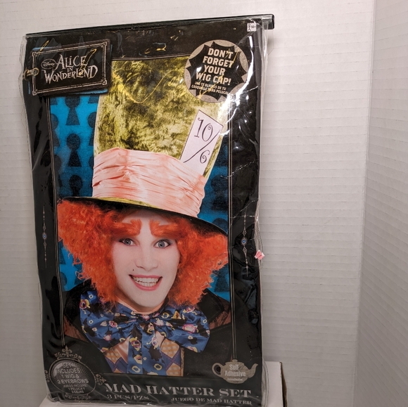 Disney | Holiday | New Disney Alice And Wonderland Mad Hatter Wig Set ...